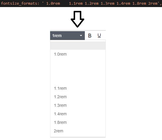 fontsize_formats option cannot filter unintended space · Issue #4741 · tinymce/tinymce · GitHub